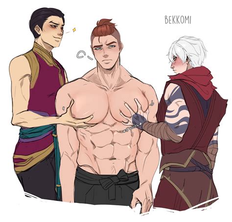 Shen Zed And Jhin League Of Legends Drawn By Bekkomi Danbooru