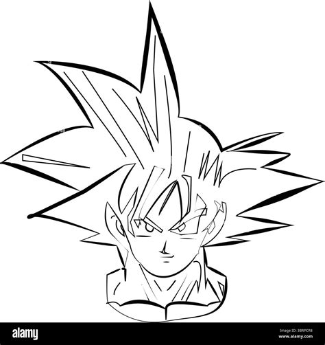 Goku Line Art Vector Anime Outline Drawing Dragon Ball Z Sketch