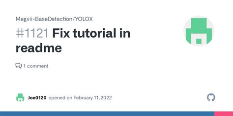Fix Tutorial In Readme Issue Megvii BaseDetection YOLOX GitHub