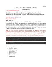 PS Task Fall Updated Sep Pdf COSC Data Science I Fall Problem Set Dr