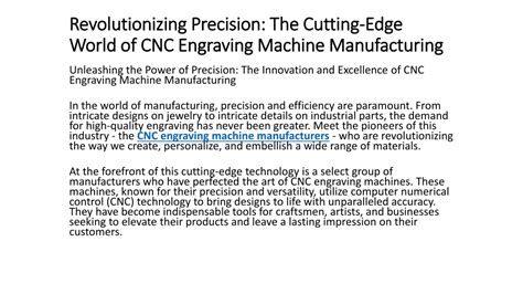 Ppt Revolutionizing Precision The Cutting Edge World Of Cnc