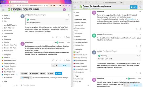 forum font rendering issues forums feedback opensuse forums
