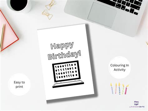 Techie Birthday Card Printable Happy Birthday Download Card Etsy