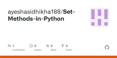 Github Ayeshasidhikha188set Methods In Python