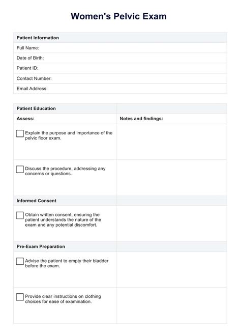 Pelvic Exam Documentation Template And Example Free Pdf Download