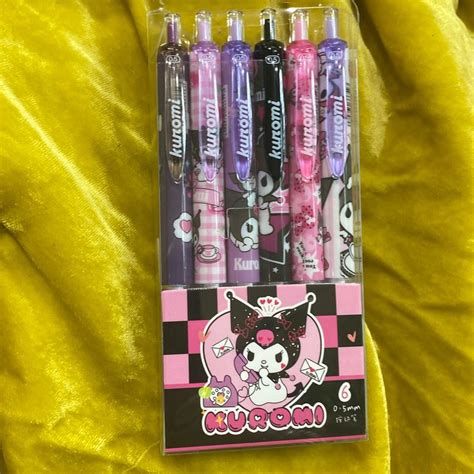 Kuromi Pens Set X 6 Hello Kitty Hello Kitty Coloring Cute Stationary