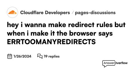 Hey I Wanna Make Redirect Rules But When I Make It The Browser Says Errtoomanyredirects