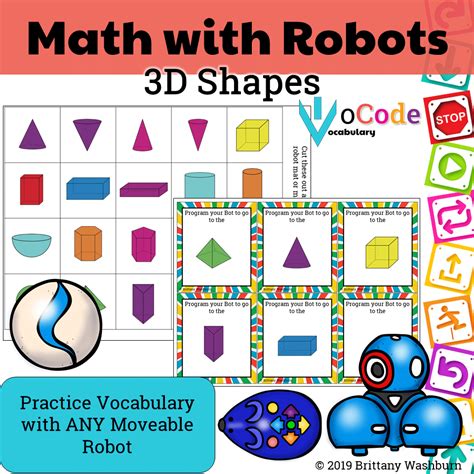 Vocab Coding 3d Shapes Printable Activities Coding Math Printables