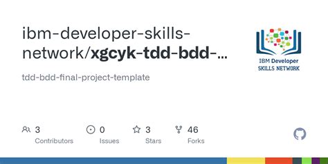 github ibm developer skills network xgcyk tdd bdd final project