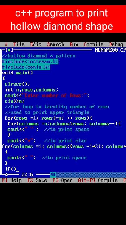 c program to print hollow diamond shape csmarathicoaching youtube