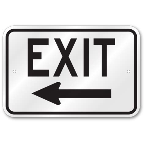 Highway Left Exit Sign