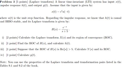 [solved] problem 3 [5 points] laplace transform solutioninn