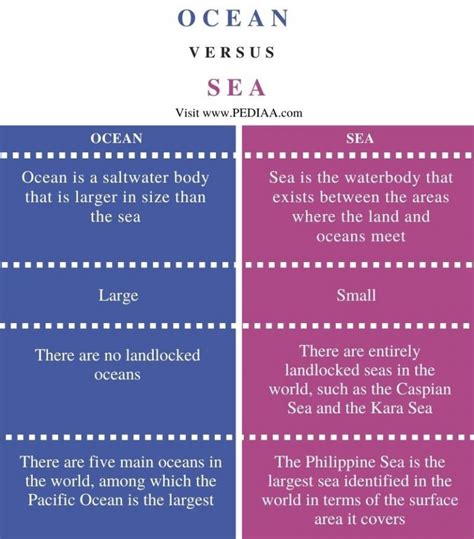 What Is The Difference Between Ocean And Sea Pediaa