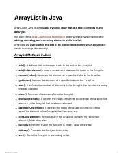 Mastering ArrayList Operations in Java: Add, Remove, Access, | Course Hero