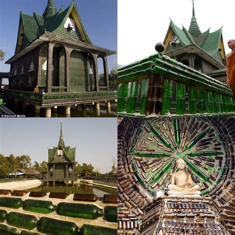 Asian Tv ტაილანდელი ბერების ტაძარი ბოთლებისგან ტაძრის მშენებლობისათვის გამოყენებული იყო