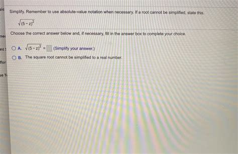 Solved Sic Simplify Remember To Use Absolute Value Notation
