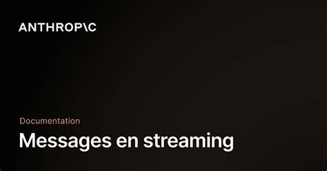 Messages En Streaming Anthropic