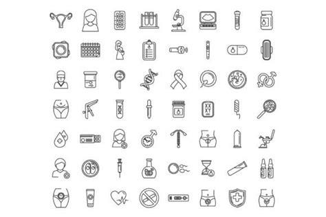 Reproductive Health Icons Set Outline Graphic By Anatolir56 · Creative