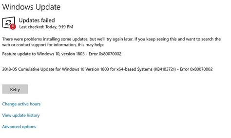 after 1803 update windows update trying update to 1803 again