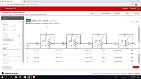 Filter Design Tool Band Pass Filter Design Video TI Com