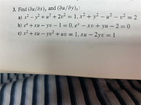 solved 3 find ∂u ∂x y and ∂u ∂y x a