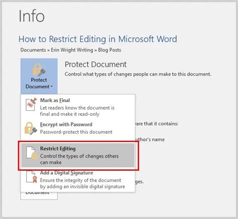 How To Restrict Editing In Microsoft Word Tutorial