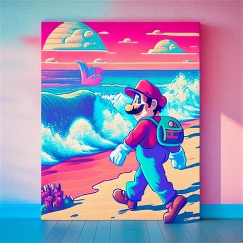 Premium Photo Nintendo Mario Bros Canvas Art Print Generative Ai