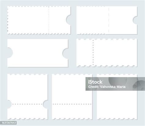 빈 티켓 세트 빈 티켓 템플릿입니다 쿠폰 복권 티켓 영화 콘서트 교통 탑승 벡터 그림입니다 가격에 대한 스톡 벡터 아트 및 기타 이미지 Istock