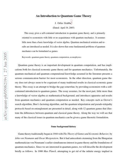 pdf an introduction to quantum game theory dokumen tips