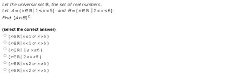 Solved Let The Universal Set R The Set Of Real Numbers Let Chegg Com