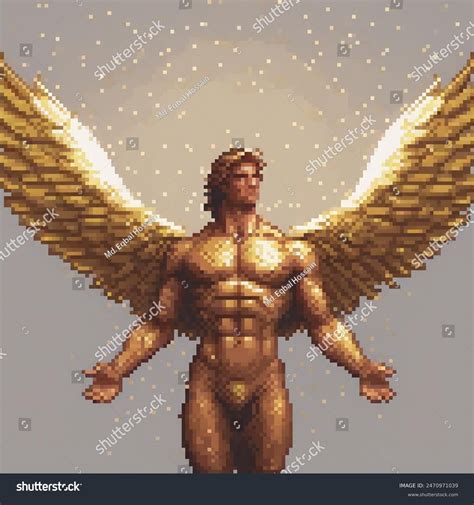 Pixel Art Image Depicts Naked Man Stock Vector Royalty Free Shutterstock