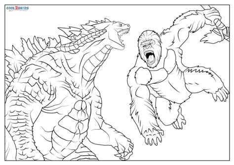 Godzilla Vs King Kong Coloring Pages Jenny Printable