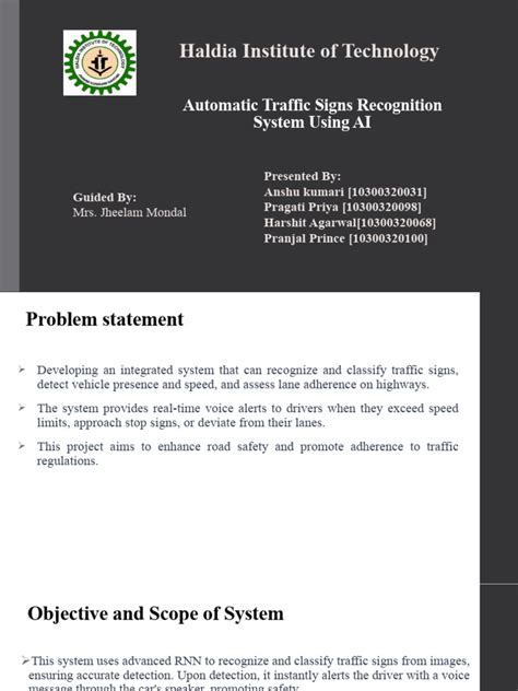 Traffic Sign Recognition Ppt Pdf Deep Learning Traffic