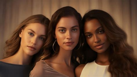 Premium Photo Radiant Diversity Portraits Of Attractive Female Models Showcasing Natural