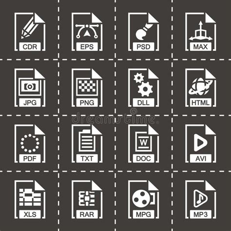 Vector File Type Icon Set Stock Vector Illustration Of Pictogram 63776698