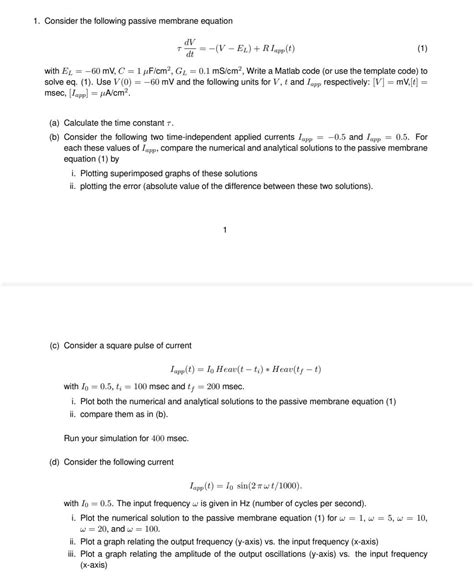 Solved Please Help Me Write The Matlab Code The Template