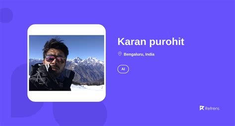 Karan Purohit Ai Bengaluru Refrens