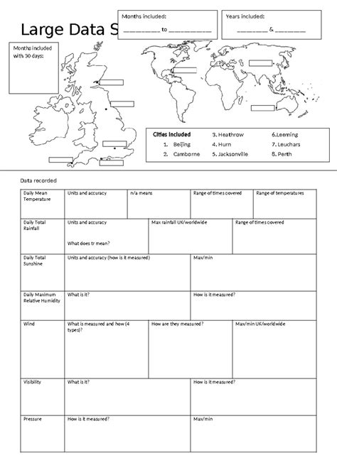 Large Data Set Summary Large Data Set Data Recorded Daily Mean