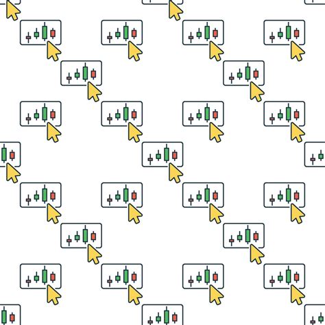 Candlestick Chart With Mouse Cursor Colored Seamless Pattern 48308519 Vector Art At Vecteezy