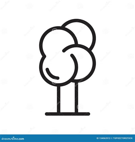 Tree Icon Vector Isolated On White Background Tree Sign Line Symbol Or Linear Element Design