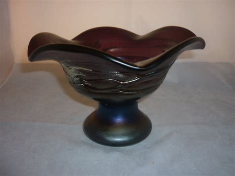 Freiherr Von Poschinger Glassworks Iridescent Glass Vase With Applied