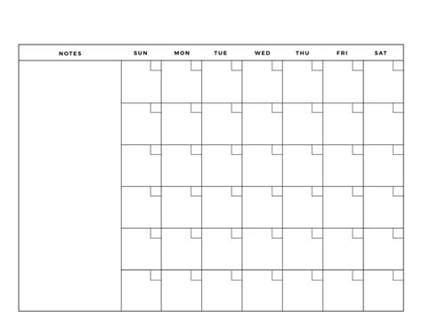 Printable Blank Calendar Templates Printable Blank Calendar Without