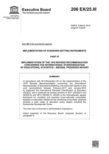 implementation of standard setting instruments part iii implementation of the 1978 revised