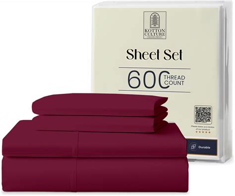 Kotton Culture Bed Sheets 4 Piece 100 Egyptian Cotton 600
