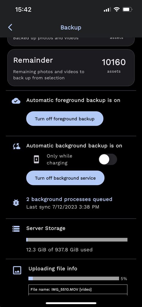 background backup ios r immich