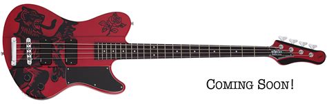 Schecter Diamond Series Simon Gallup Red 4 String Electric Bass Guitar