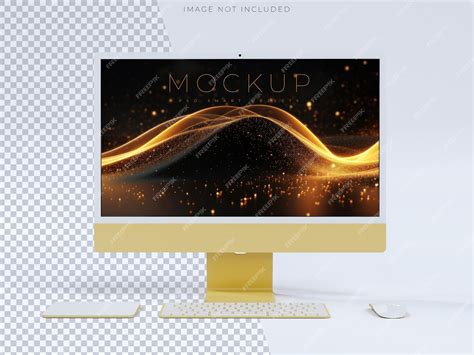 premium psd realistic monitor 24 inch computer monitor display mockup