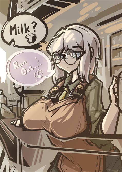 Rule 34 Apron Blue Eyes Breasts Coffee Faust Limbus Company Glasses Limbus Company Milk