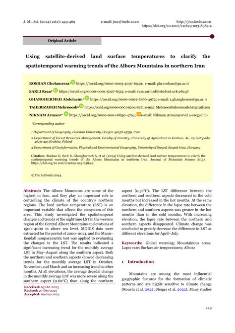 Pdf Using Satellite Derived Land Surface Temperatures To Clarify The Spatiotemporal Warming
