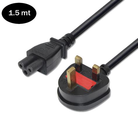 IEC C5 PVC-strømkabel, 1,5 meter, sort (UK-stik)